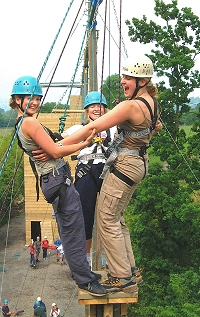 High Level Ropes Course..80m Zip Wire a great team event!